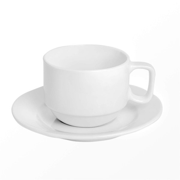 Ebern Designs Tableware 6x White Traditional Stacking Tea Mugs